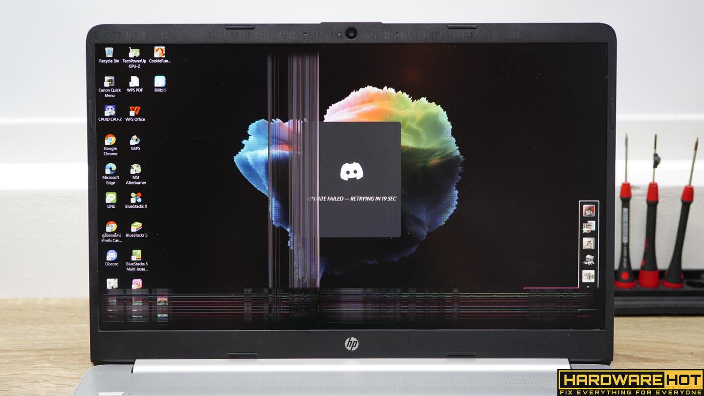 รับเปลี่ยนจอโน๊ตบุ๊ค HP LAPTOP Model : 15S-EQ2135AU อาการจอแตก